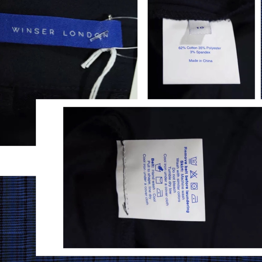 Winser London Midnight Blue Belted Pencil Skirt - Gem